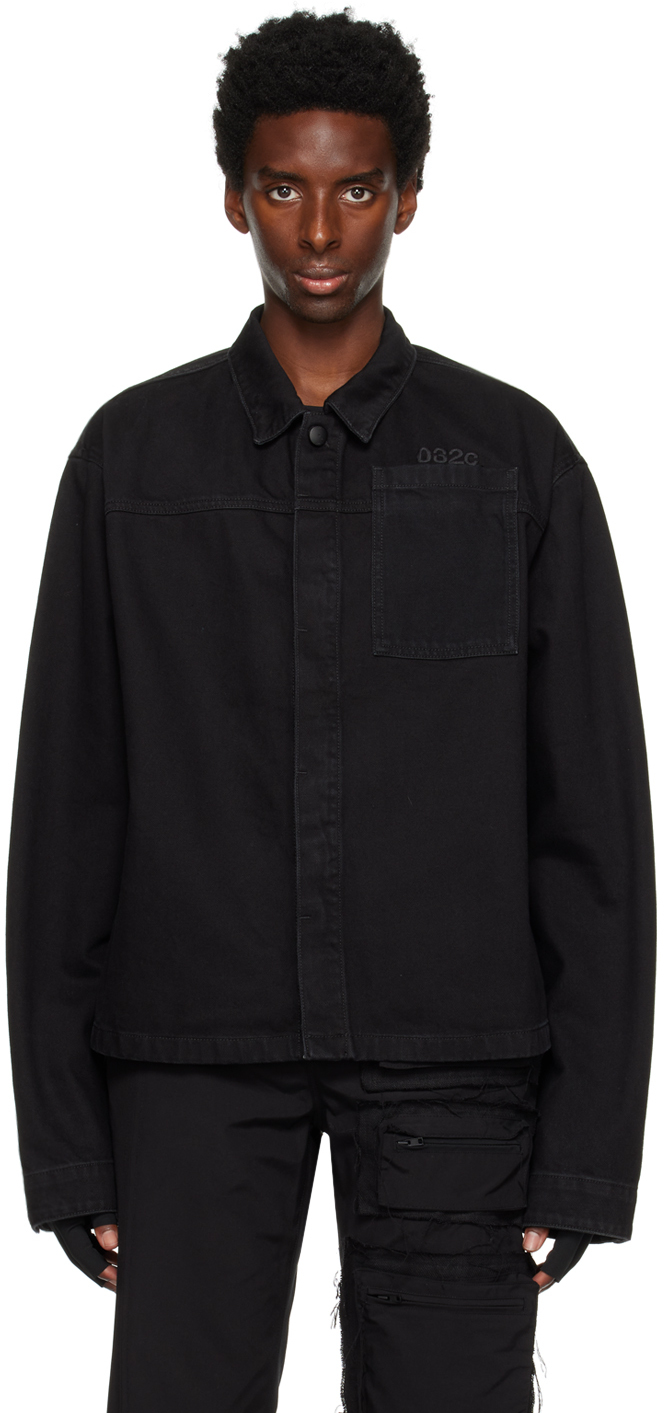 ジャケット・アウター 032c washed long-sleeve denim overcoat 032c Black New Classic Denim Jacket In Washed Black - 54% Off